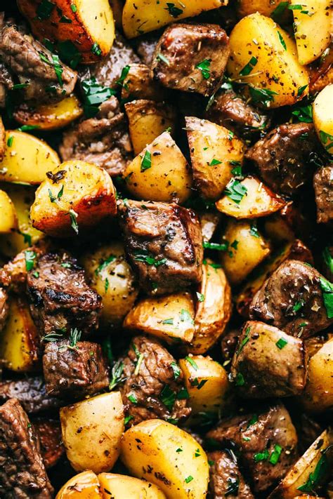 Garlic Butter Herb Steak Bites With Potatoes The Recipe Critic