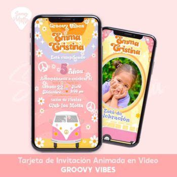 TARJETA INVITACIÓN GROOVY VIBES Somos Motta
