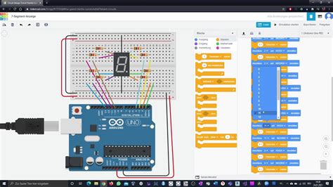 Arduino Uno Tutorial Segment Anzeige Tinkercad Simulator