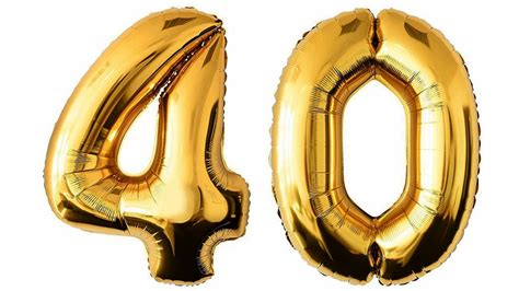 Balon Foliowy Cyfra 40 ZŁOTA 100cm HEL na Urodziny TomDorix