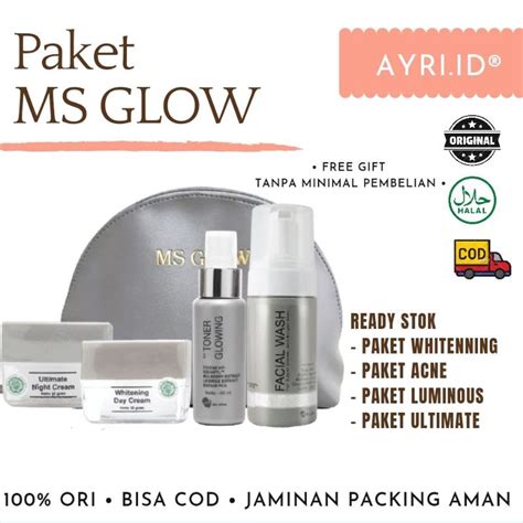 Ms GLOW Package MS GLOW Whitening ACNE LUMINOUS ULTIMATE BPOM HALAL NO