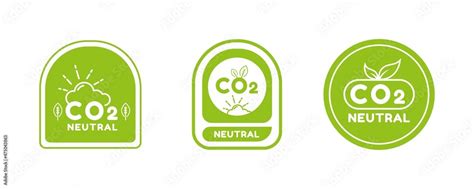 CO2 Carbon Neutral Zero Emission Icon Logo For Climate Change And