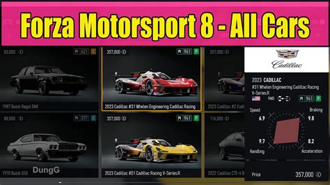 Forza Motorsport Forza Motorsport 8 All Cars Full Car List YouTube