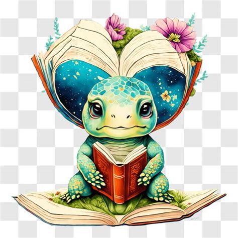 Descarga Rana en Libro Abierto con Flores y Mariposas PNGs En Línea