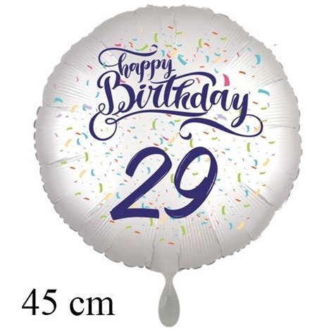 Happy Birthday Konfetti Luftballon Zum 29 Geburtstag 29 Geburtstag