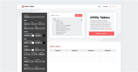 Css Table Generator Cabinets Matttroy