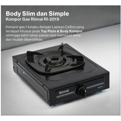 Jual KOMPOR GAS RINNAI 1 TUNGKU RI 201S ELEGAN DESIGN FREE PAKING BUBLE