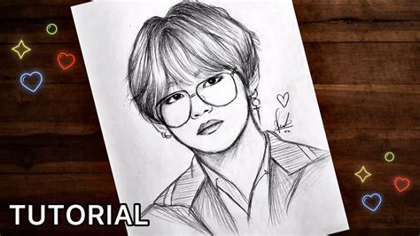 How To Draw BTS V Taehyung Step By Step Tutorial Pencil Drawing