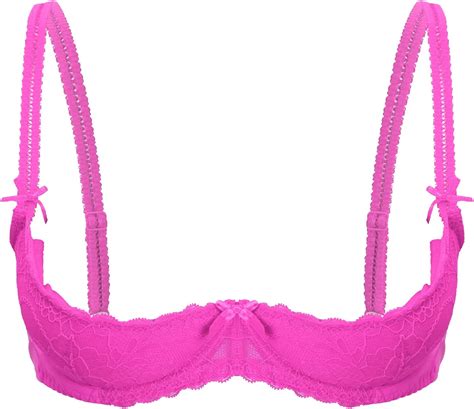 renvena Damen Spitze BH Hebe Push Up Bra Offen Büstenhebe BH mit Bügel