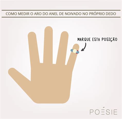 9 métodos para descobrir o tamanho do aro do anel dela Poésie