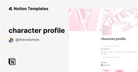 Character Profile Template Notion Marketplace