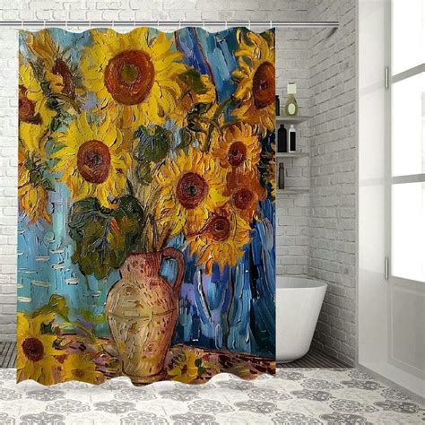 BCIIG Bathroom Shower Curtain Set With Hooks Still Life Vase With