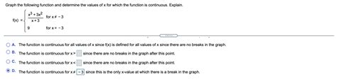 solved graph the following function and determine the values