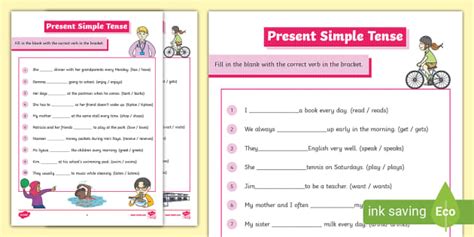 Present Simple Tense Worksheet Teacher Made Twinkl