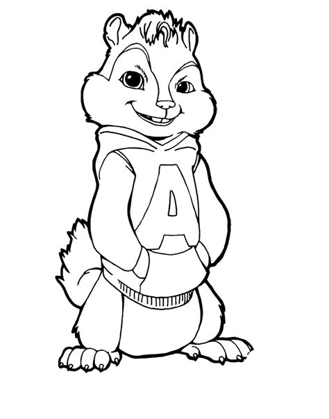Dibujo De Alvin Y Las Ardillas Para Colorear Y Pintar 35653