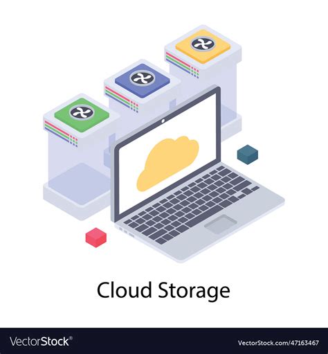 Cloud Storage Isometric Icon Royalty Free Vector Image