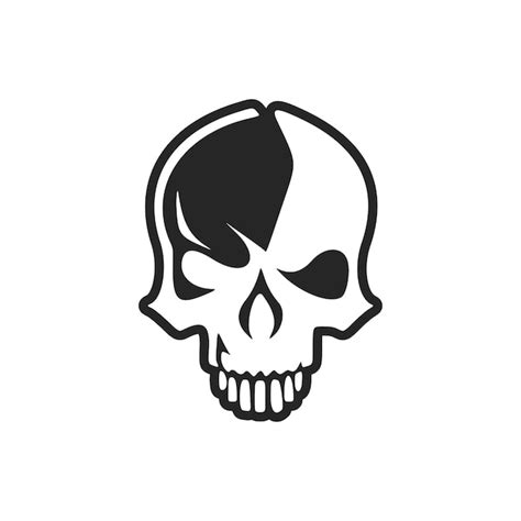 Premium Vector A Logo Featuring A Black And White Skull Illustration