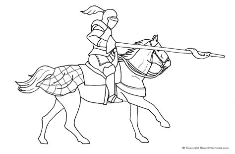 Knight Coloring Free Pages