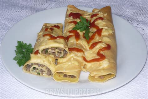 ZAPIEKANE NALEŚNIKI Z PIECZARKAMI przepis PrzyslijPrzepis pl