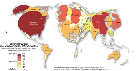 Carte La Une Le Monde Selon Le Web Of Science G Oconfluences