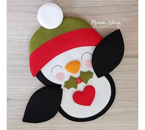 Enfeite De Pinguim Em Feltro Moldes Para Natal Molde Para