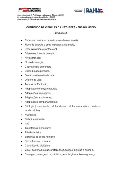 PDF BIOLOGIA Escolas Educacao Ba Gov Brescolas Educacao Ba Gov Br