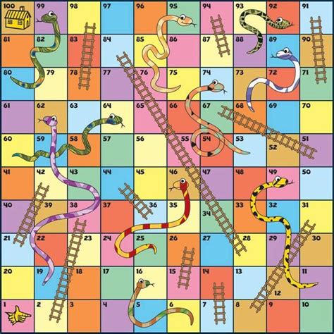 Snakes And Ladders Board Template Printable