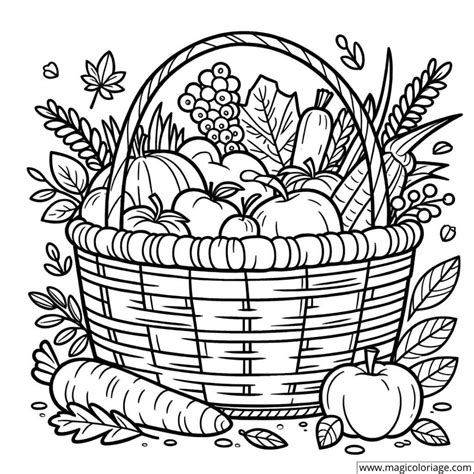 Coloriage Panier de récolte