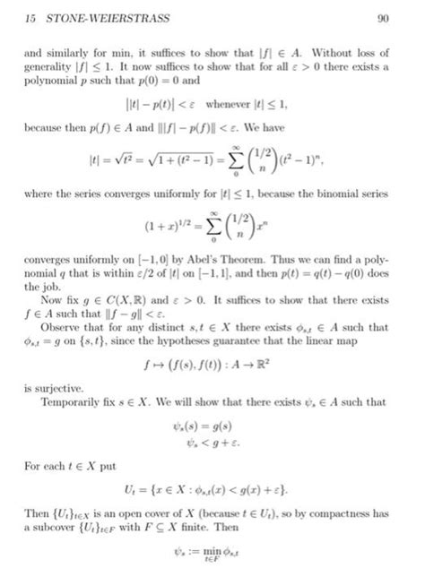 solved real analysis stone weierstrass prove the