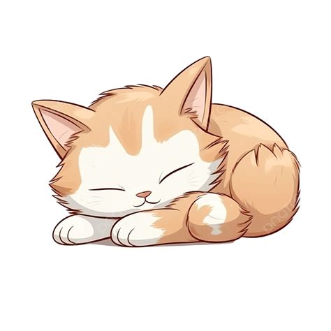 Cute Kawaii Cat Sleeping Cat Kawaii Sleeping PNG Transparent Image