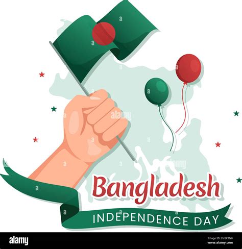 Happy Independence Day Of Bangladesh On March Th Illustration With