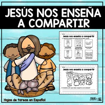 Jesús nos enseña a compartir Spanish Worksheets by Made for Teaching 1st