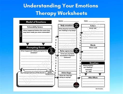 Understanding Emotions Printable Dbt Worksheets Emotion Regulation