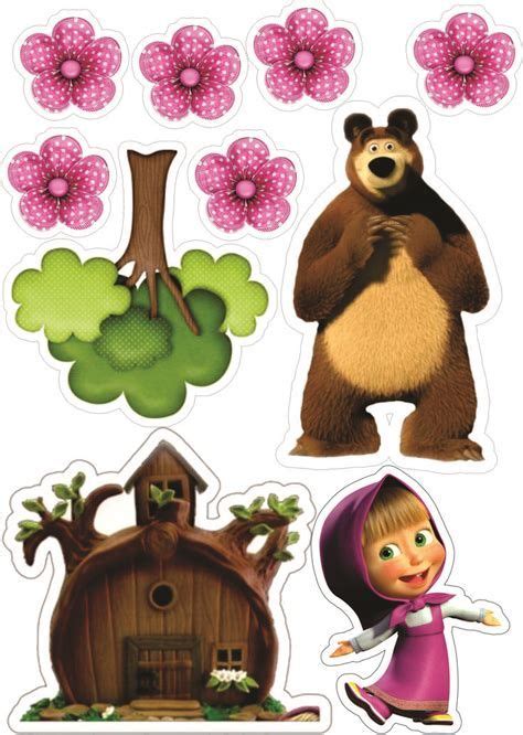 Pin On Festa Masha E O Urso Bear Cake Topper Birthday Cake Topper