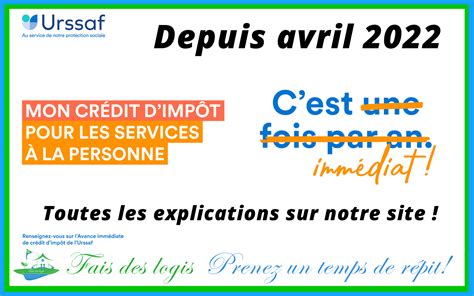 Crédit d impot pour le service à la personne Fais des logis