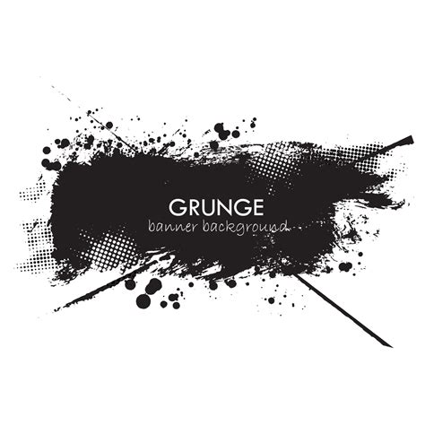 Vector Splatter Black Paint Texture Grunge Banner Background