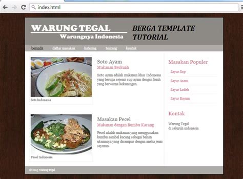 cara berga membuat website sederhana dengan script html 5 berupa script gratis dan bisa di praktek