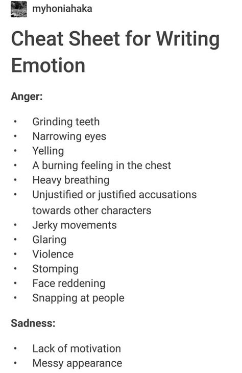 A Sheet That Has Been Written In The Form Of An Emotion Chart With