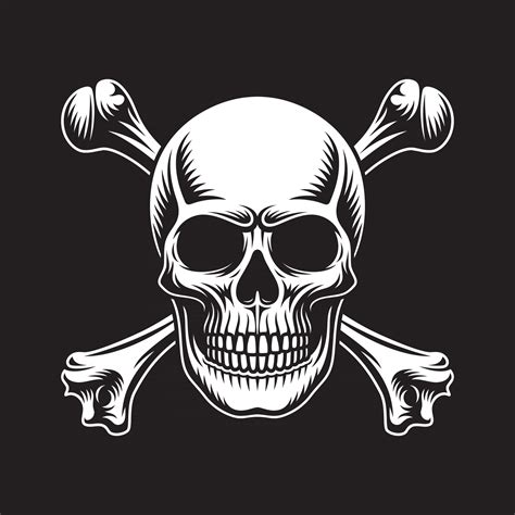 Skull And Crossbones On Black 2461633 Vector Art At Vecteezy
