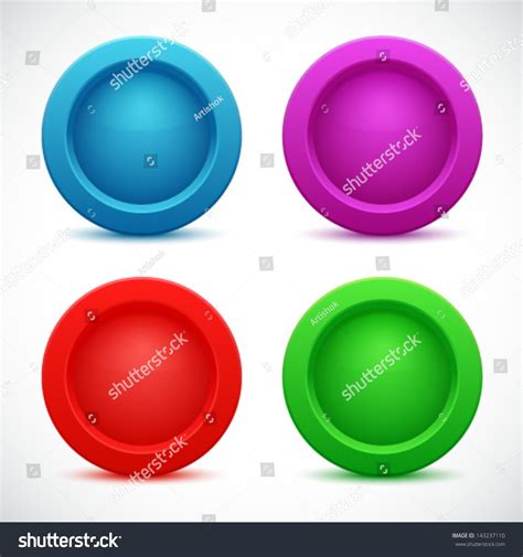 Set Colorful Web Buttons Vector Illustration Stock Vector Royalty Free