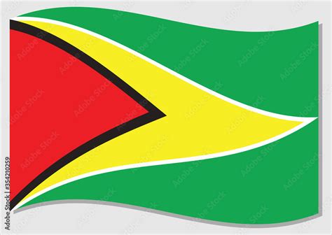 Waving Flag Of Guyana Vector Graphic Waving Guyanese Flag Illustration