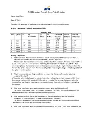 Measurements And Uncertainty Data Data Table Determination Of