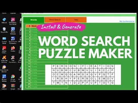 HOW TO INSTALL AND GENERATE WORD SEARCH USING WORD SEARC PUZZLE MAKER