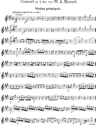 Violin Concerto No In A Major K Wolfgang Amadeus Mozart