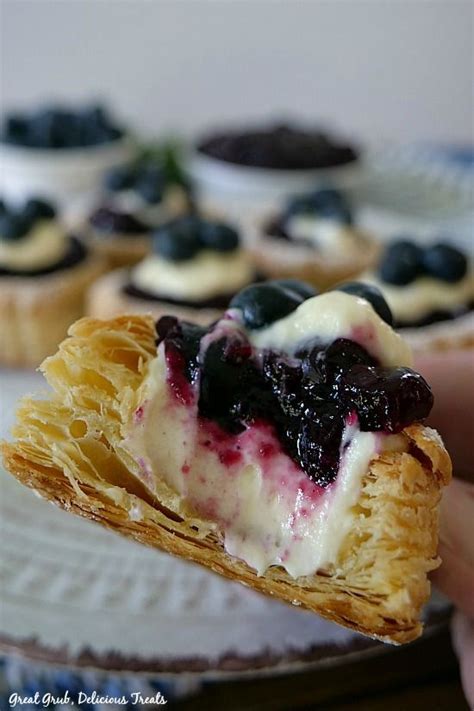 Blueberry Cream Cheese Puff Pastries Are Filled With Blueberries And