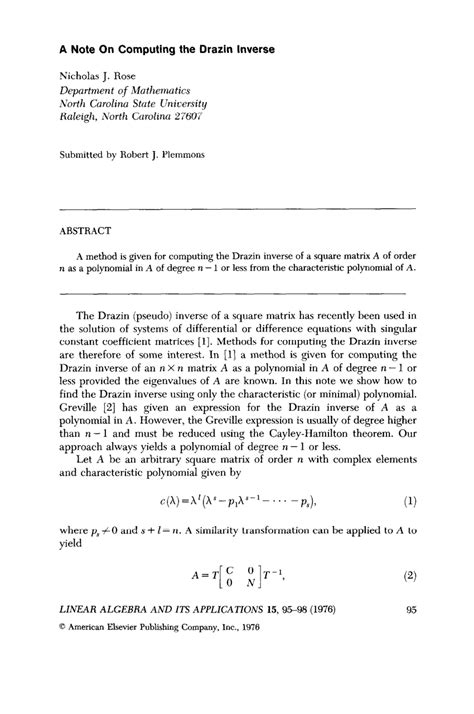 pdf a note on computing the drazin inverse