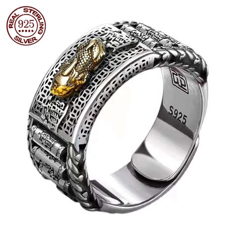 Bague Pixiu Porte Bonheur R Tro En Argent Regard S925 Pour Femme Bague