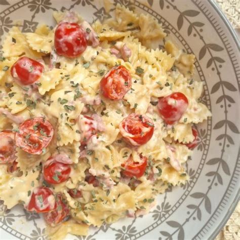 Pâtes au Boursin lardons et tomates cerises recette Cookeo