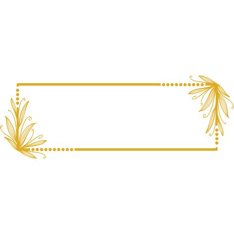 Golden Rectangle Frame With Leaves 13078010 PNG