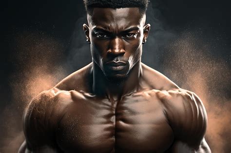 Premium Photo Portrait Of Serious Motivated Bodybuilder Black Athlete